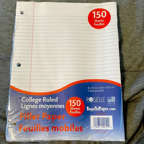 Roselle | Office | Roselle College Ruled Filler Paper | Poshmark